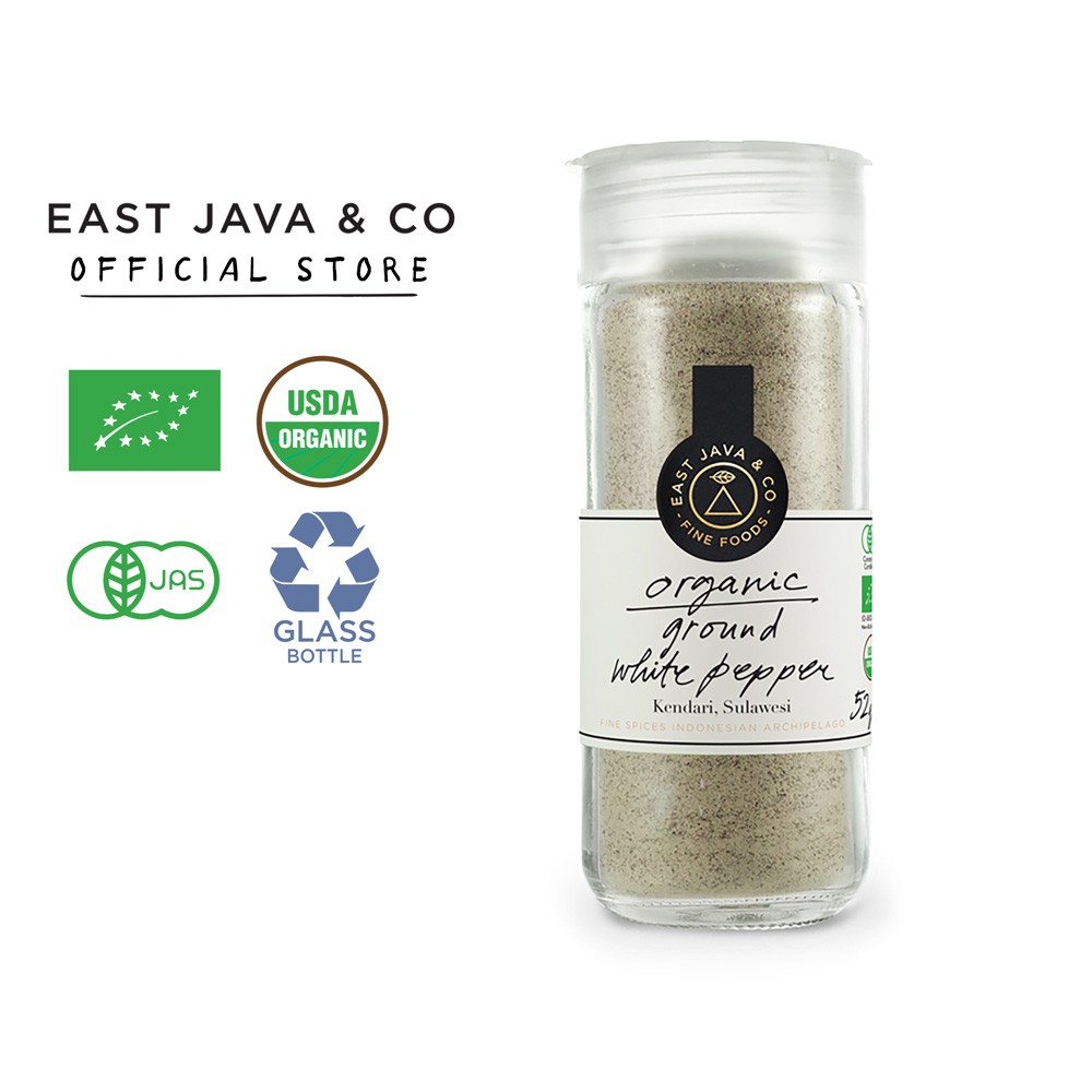 Jual East Java & Co Organic Ground White Pepper - 52g (Lada Putih Bubuk ...