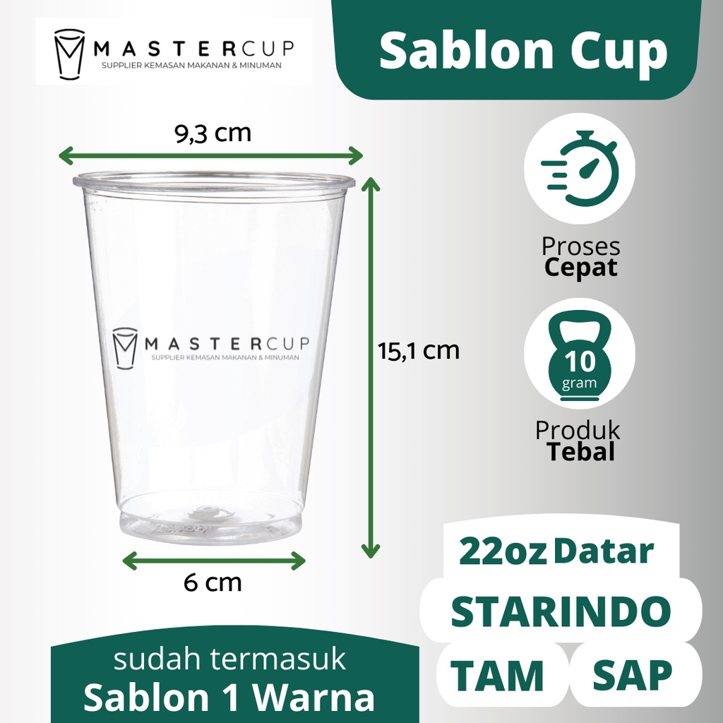 Jual Sablon cup plastik / Gelas Plastik ukuran 22oz Indonesia|Shopee ...