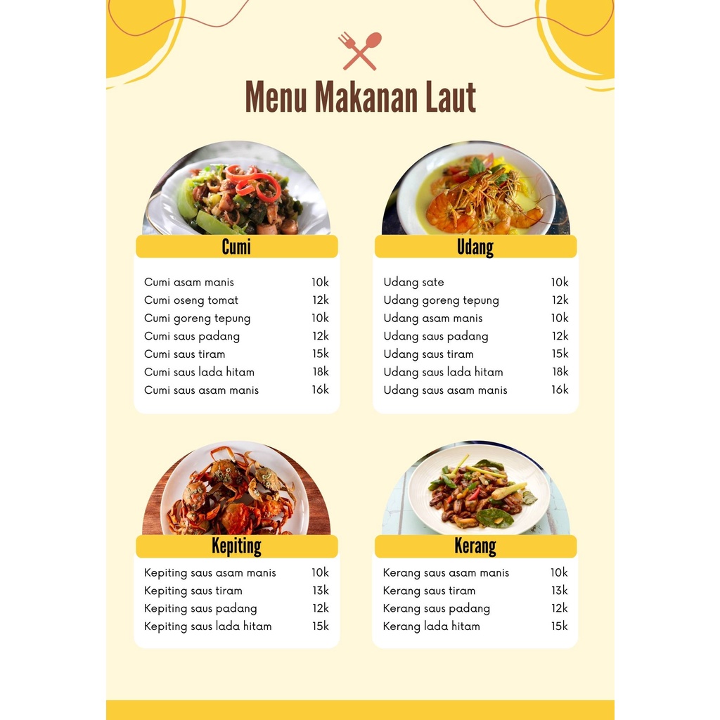 Jual JASA PEMBUATAN DAFTAR MENU RESTORAN/CAFE/ANGKRINGAN/DEPOT/ DLL ...