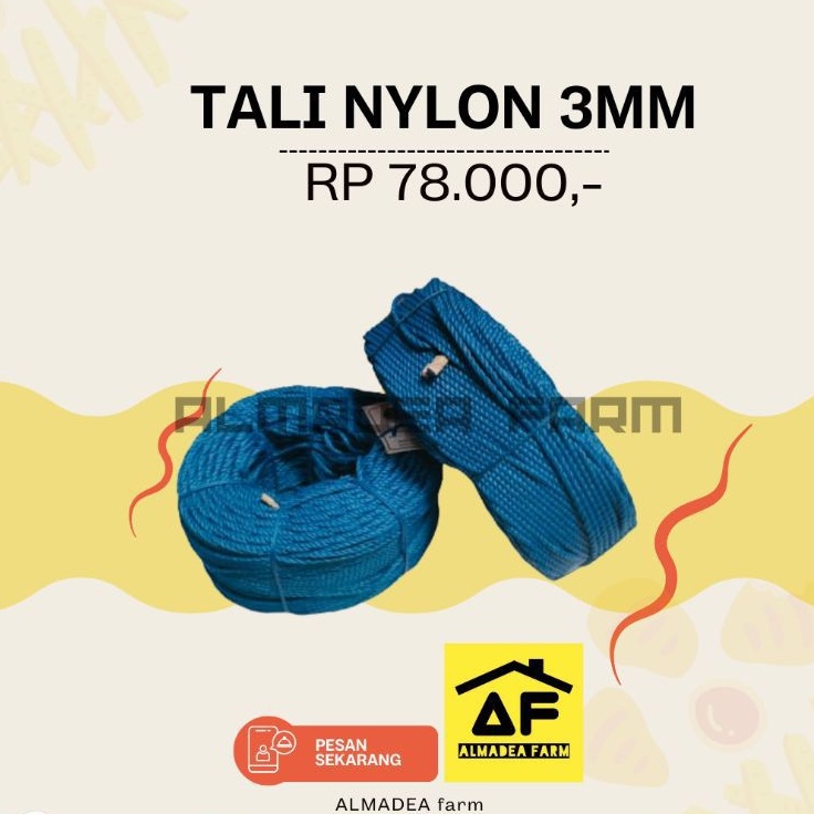 Jual TALI NILON 3MM | TALI TAMBANG | TALI PLASTIK Indonesia|Shopee ...