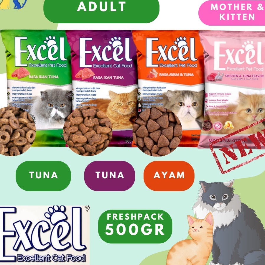 Jual Makanan Kucing Excel Freshpack 500gr | Shopee Indonesia