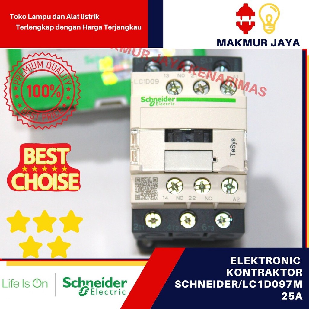 Jual Kontaktor LC1D09M7 scnheider 220v / elektronik kontaktor schneider/Contactor Schneider ...