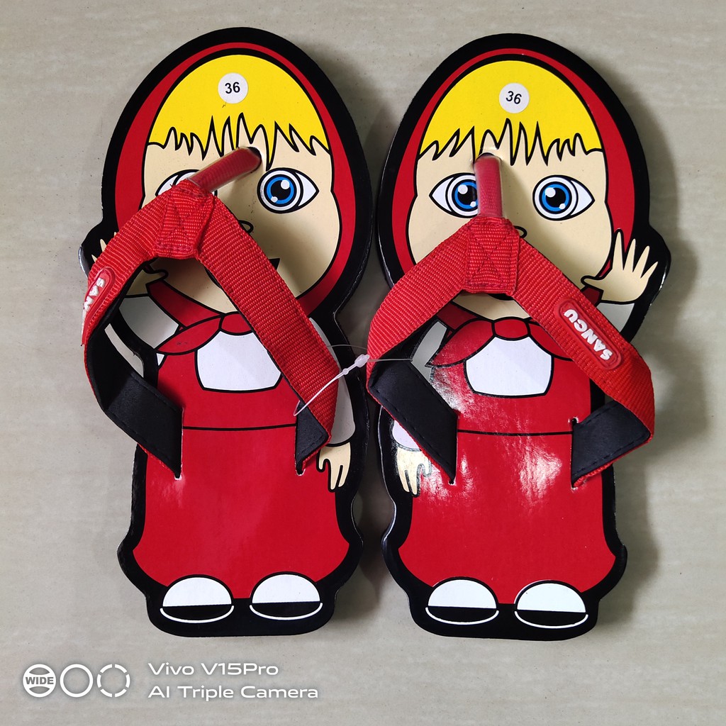 Jual Sandal Lucu Sancu Sendal Jepit Karet Karakter Kartun MASHA AND THE ...