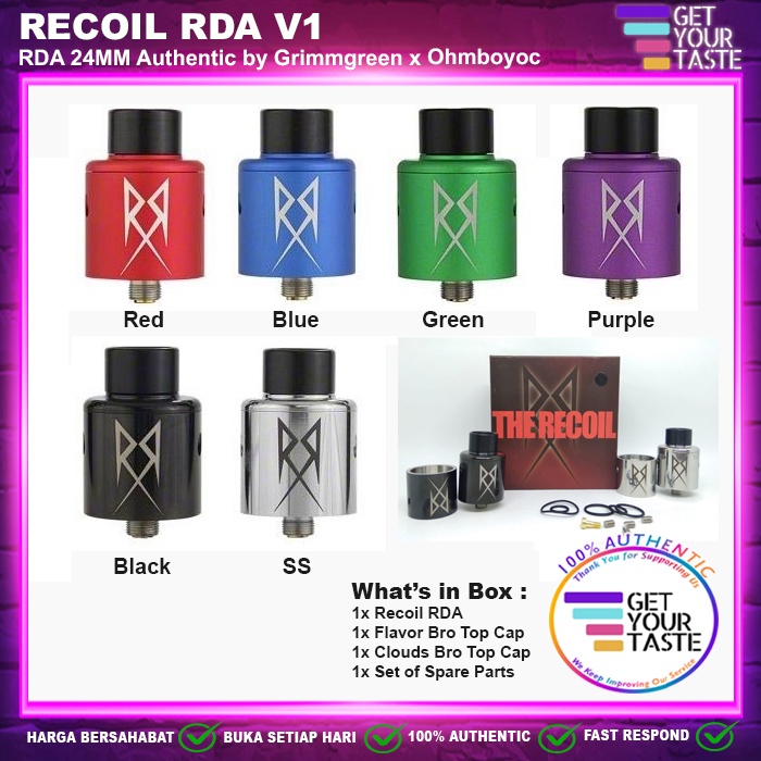 Jual Recoil RDA V1 24MM Authentic by Grimmgreen x Ohmboyoc | Shopee ...