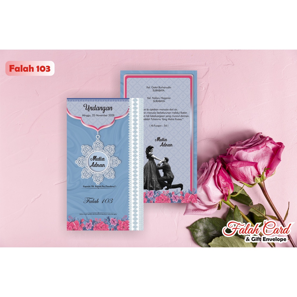 Jual Undangan Falah 103 Undangan Pernikahan BAHAN BRIEF CARD BC TIK ...