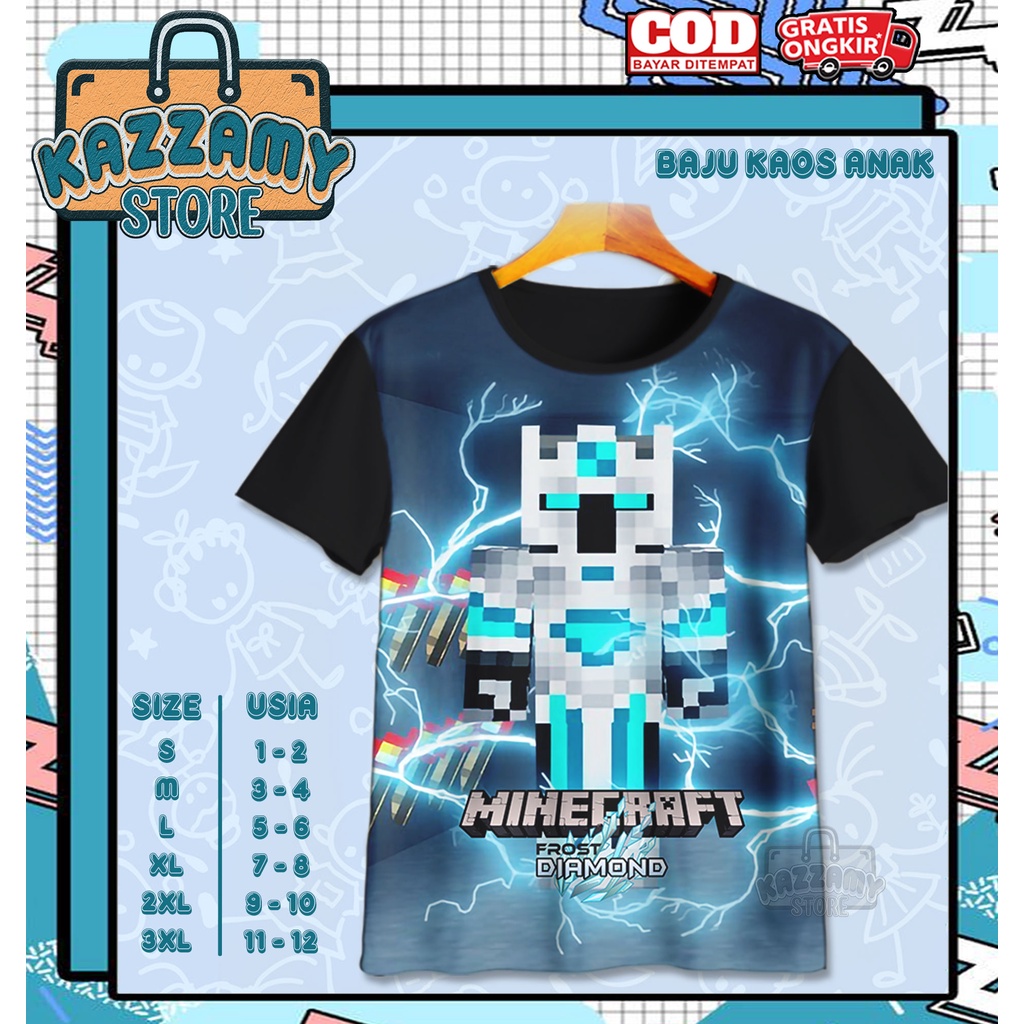 Jual Kaos Anak 3D Baju Anak Minecraft Frost Diamond v1 Kaos Anak 3D ... Jual Kaos Anak 3D Baju Anak Minecraft Frost Diamond v1 Kaos Anak 3D ...