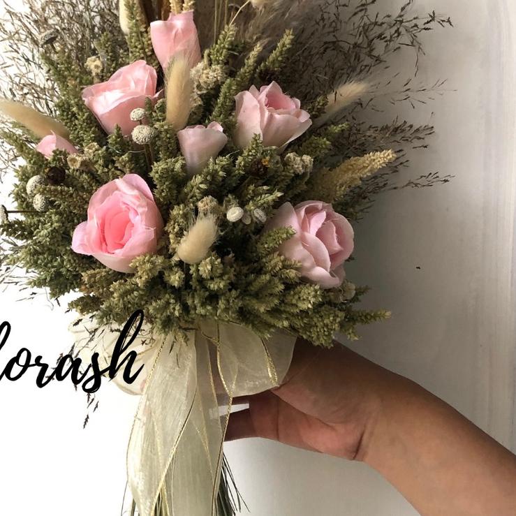 Jual BUKET BUNGA KERING DRIED FLOWER BOUQUET PERNIKAHAN (BUKET PINK ...