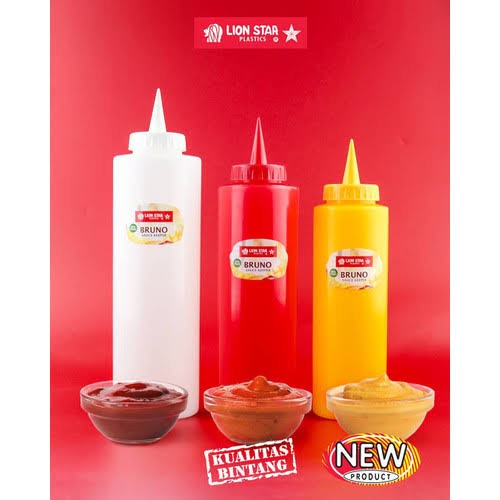 Jual Sauce Keeper Bruno Lion Star Lancip 425ML | Botol Tempat Saos Saus ...