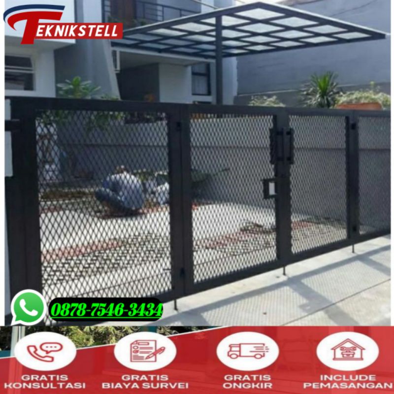 Jual pintu pagar minimalis modern motif expanda / pagar expanded simpel ...