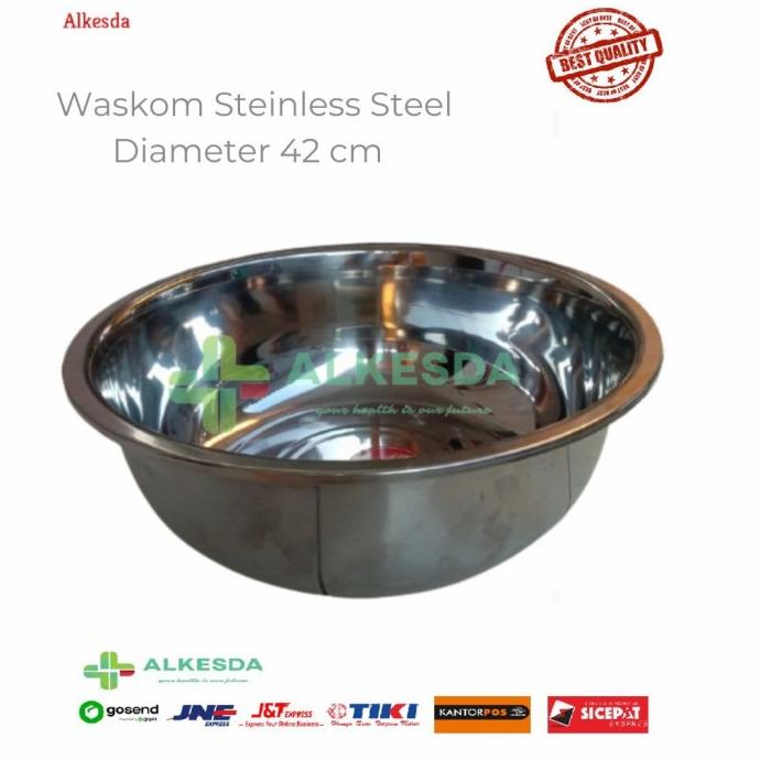 Jual {{{{}}] Waskom/Baskom 42 cm Stainless Steel | Shopee Indonesia