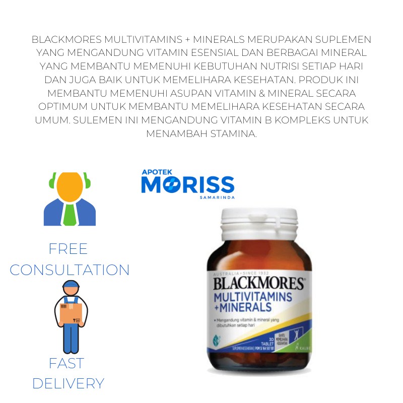 Jual BLACKMORES MULTIVITAMINS + MINERALS 120 TAB | Shopee Indonesia
