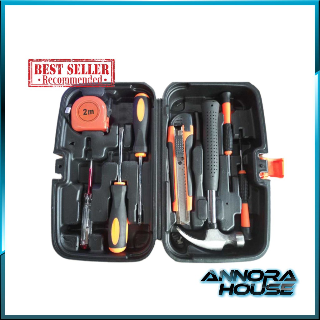 Jual Alat Set Perkakas Palu Obeng Cutter Meteran 8 in 1 Komplit ...