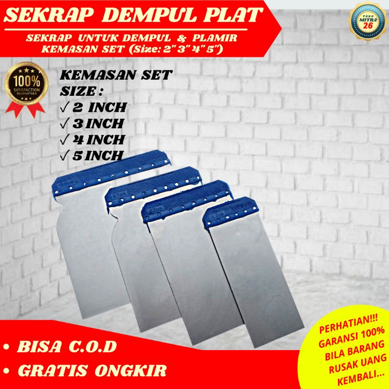 Jual [4 PCS] Kape Kapi Scrapper Skrap Sekrap Dempul Tembok Kompon ...