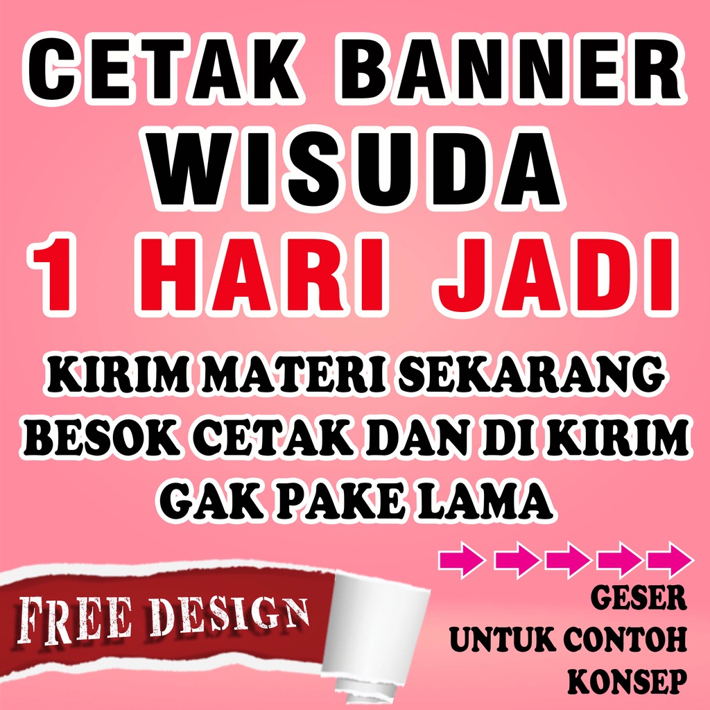 Jual CETAK SPANDUK WISUDA BANNER LULUS KULIAH GRADUATION BANER FREE ...