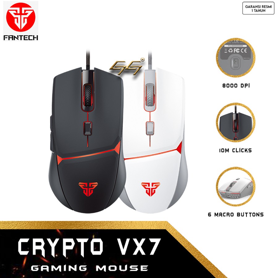 Jual Mouse Gaming Fantech CRYPTO VX7 Gaming Mouse Indonesia|Shopee ...