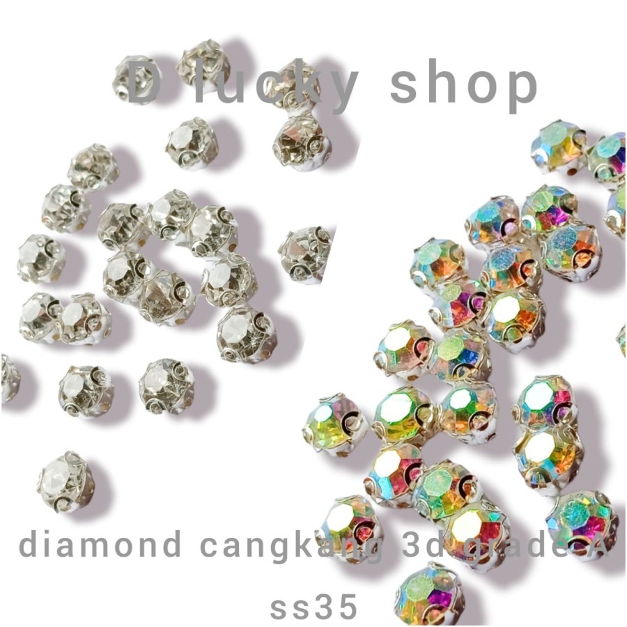 Jual diamond cangkang jahit permata cangkang kristal 3D uk ss 35 per ...