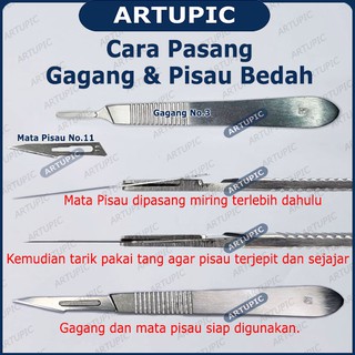Jual Gagang Pisau Bedah Nomer 3 Scaple Scalpel Handle Handel Operasi ...