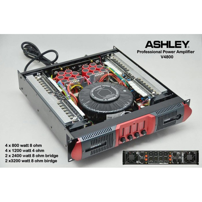 Jual POWER AMPLIFIER ASHLEY V4800 ( 4 CHANNEL ) ORIGINAL | Shopee Indonesia