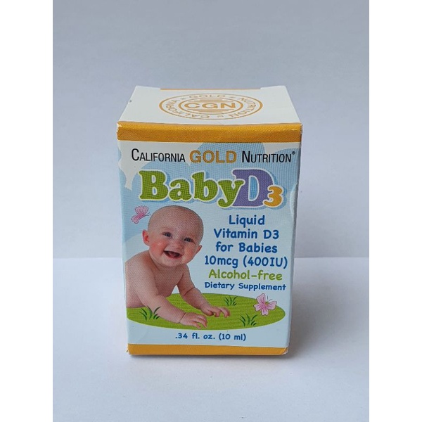 Jual Vitamin Baby D3 400IU Isi 10ml Merk California Gold Nutrition ...