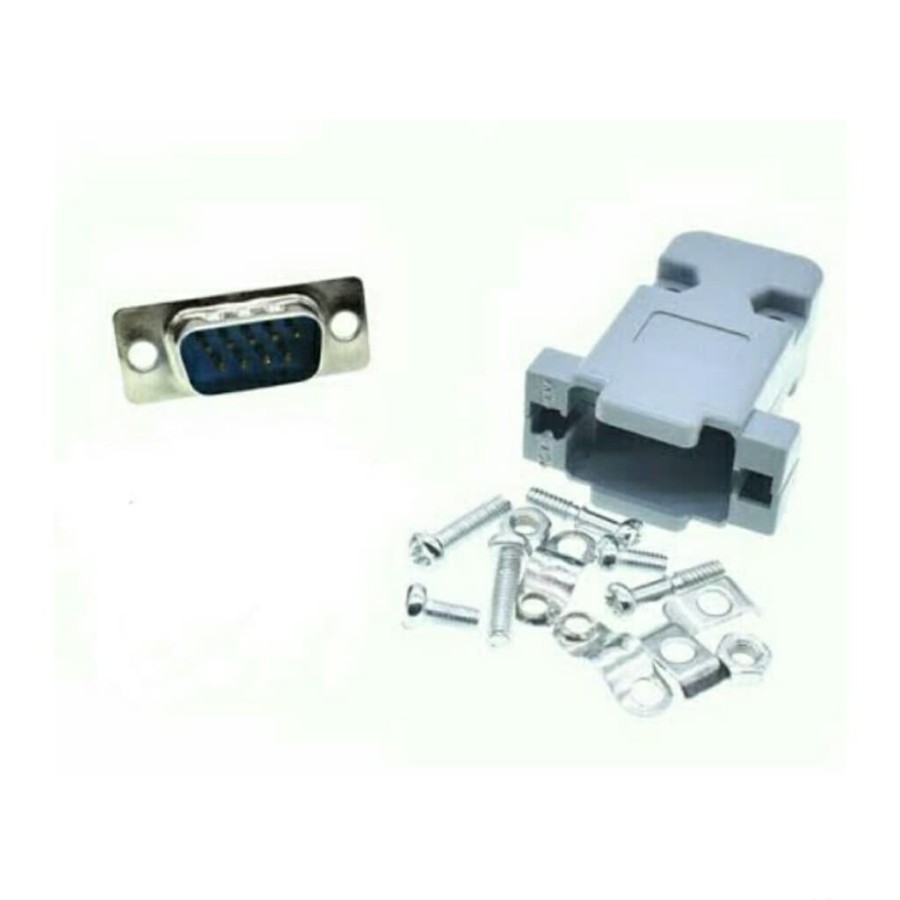 Jual Konektor Serial DB9 9pin / DB9 RS232 + Cover dan baut male/female ...