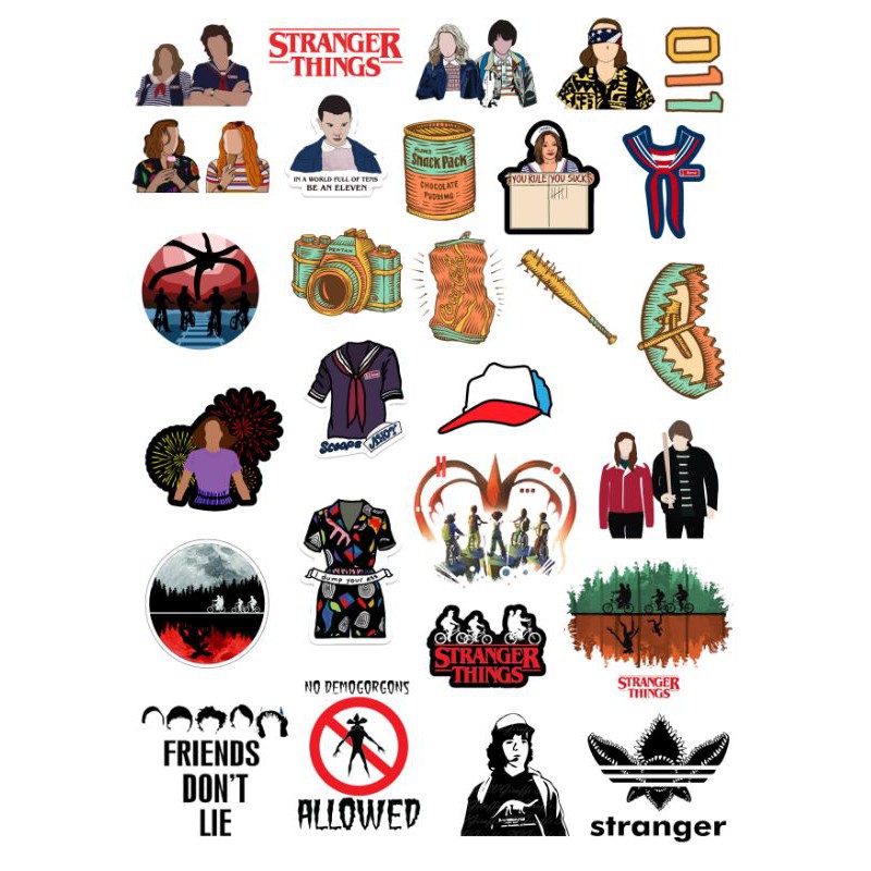 Jual 28PCS STICKER AESTHETIC TUMBLR STRANGER THINGS | Shopee Indonesia