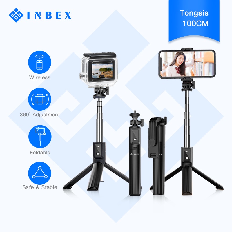 INBEX Original Tongsis/Tripod HP Kamera with Bluetooth Remote/Selfie ...