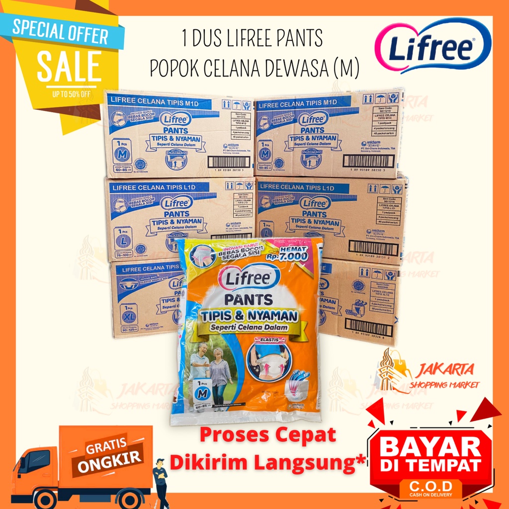 Jual 1 DUS LIFREE PANTS (M) POPOK CELANA DEWASA POPOK DEWASA LANSIA POPOK PERSALINAN | Shopee ...