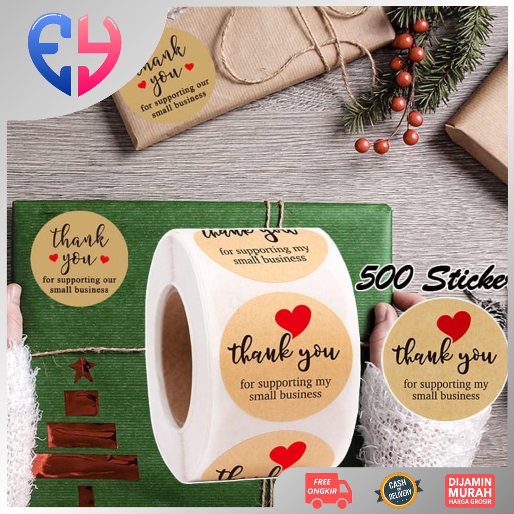 Jual EYSTOR - 1 Roll (500Pcs) Stiker Label Thank You Sticker Craft ...