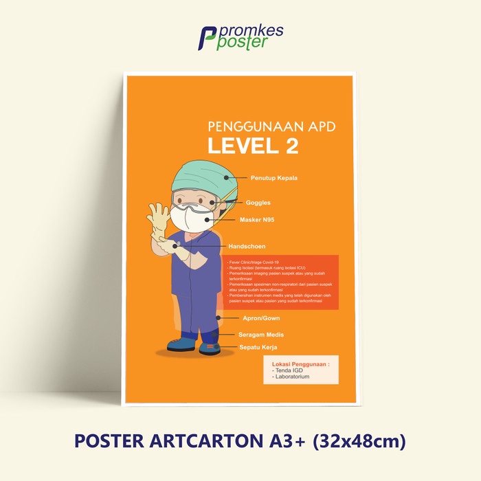 Jual Poster Kesehatan Alat Pelindung Diri APD Level 2 | Shopee Indonesia