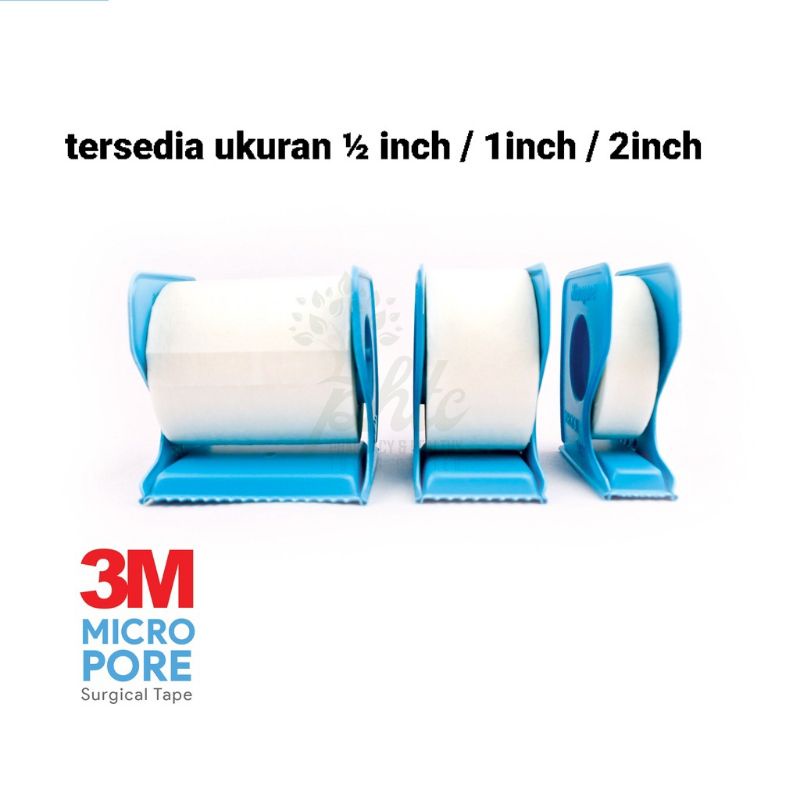 Jual plester micropore 0.5 inch 1/2in micropore 1 in micropore 2in 3M ...