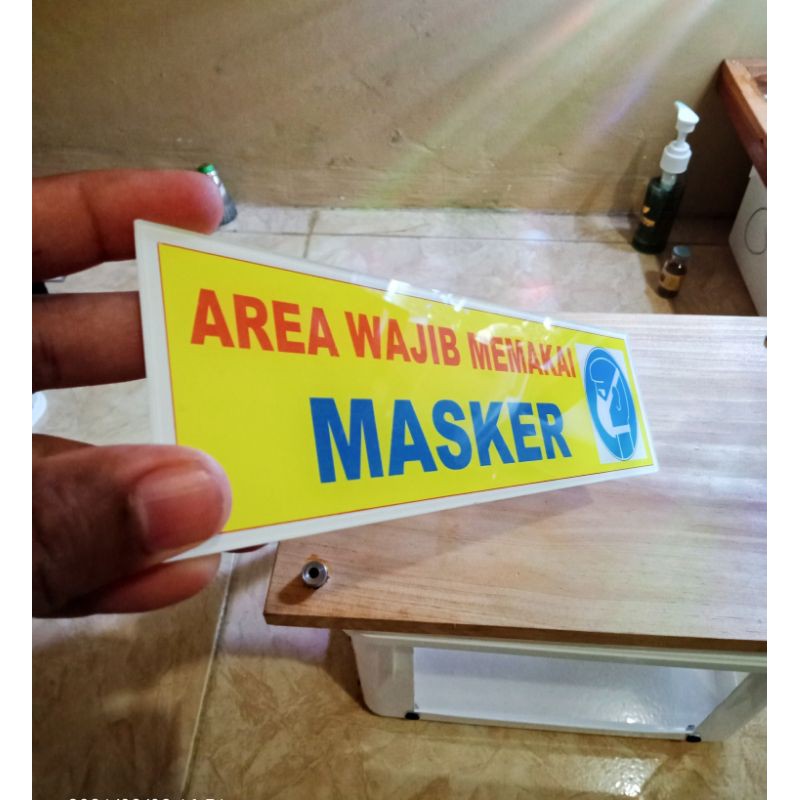 Jual akrilik area wajib memakai masker name tag akrilik Indonesia ...