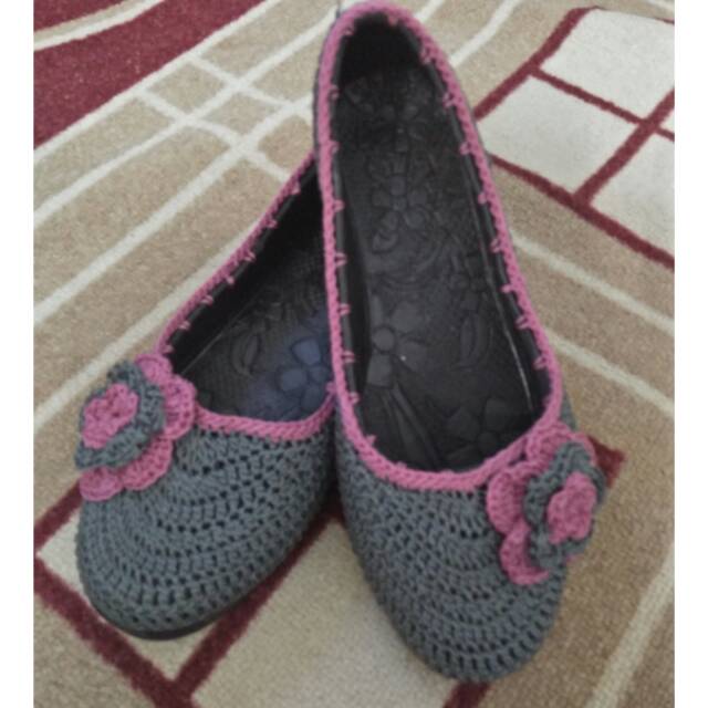 Jual Sepatu rajut bunga tumpuk (flat) | Shopee Indonesia