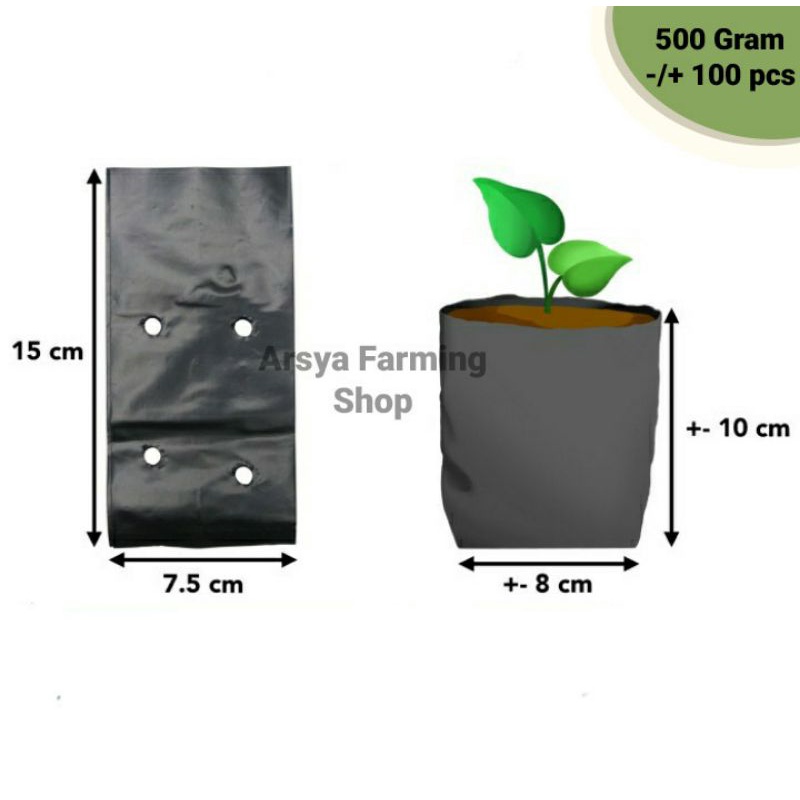 Jual Polibag / Polybag Tanaman Ukuran 15 X 15 cm Isi 250 Gram -/+100 ...