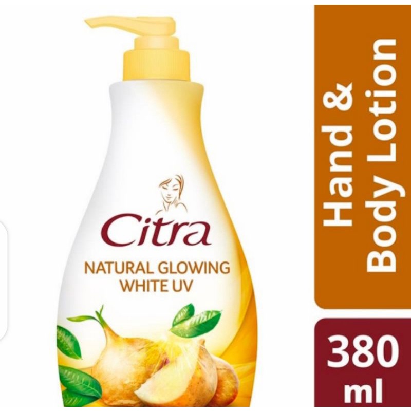 Jual CITRA Hand & Body Lotion Natural Glowing White UV 380ml | Shopee Indonesia