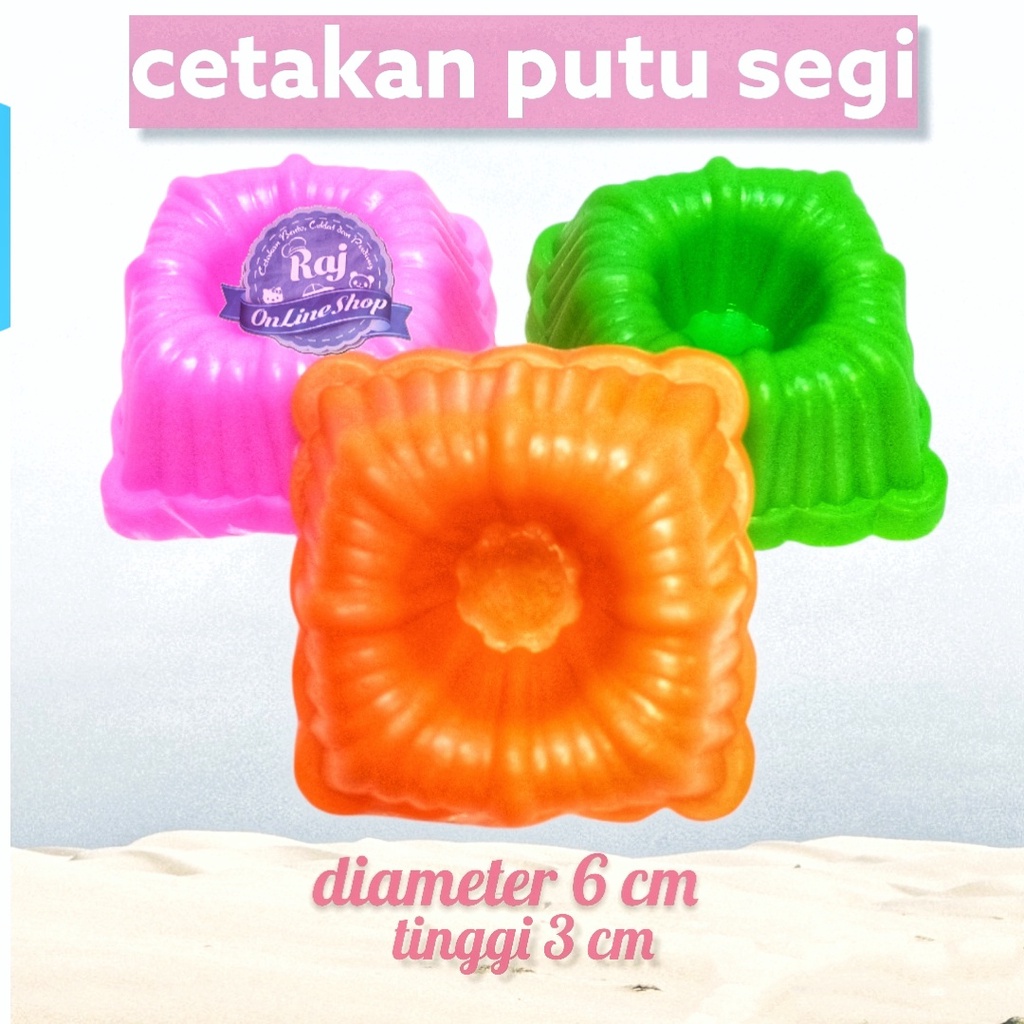 Jual COD Cetakan Putu Ayu Segi empat kotak 1 lusin tulip jelly puding ...