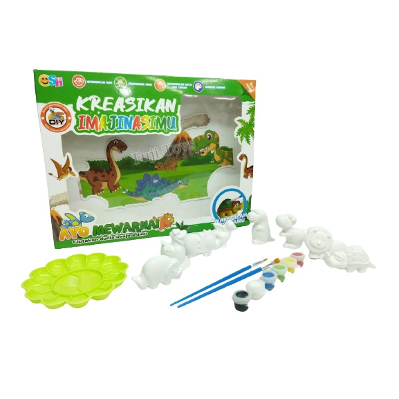 Jual Mainan Edukasi Mainan Mewarnai Dengan Cat Air 3D Gypsum Patung ...