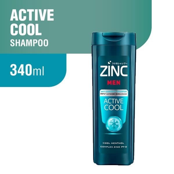 Jual Zinc Men Shampoo 340 ml Active Cool Shampo Pria | Shopee Indonesia