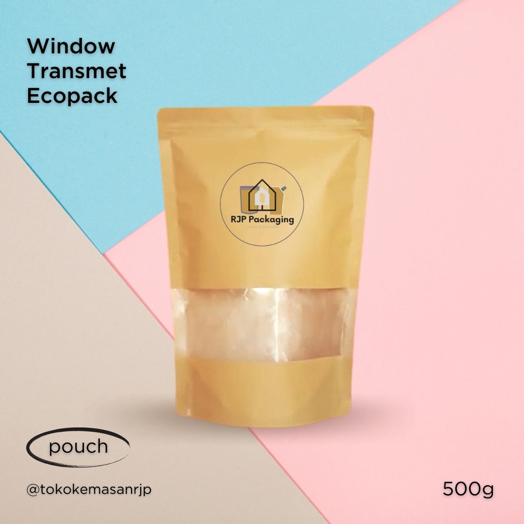 Jual STAND POUCH WINDOW ECOPACK 500GR/KANTONG/KEMASAN KOPI/GUSSET ...