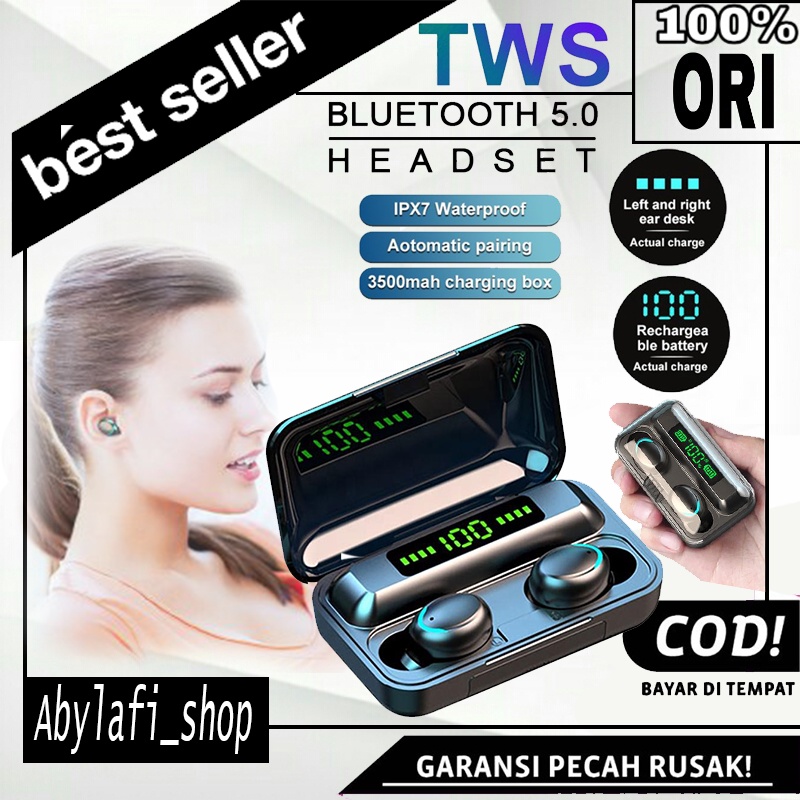 Jual HEADSET HEDSET HETSET HADSET HENSET HANSET HESET TWS F9-5 Wireless ...