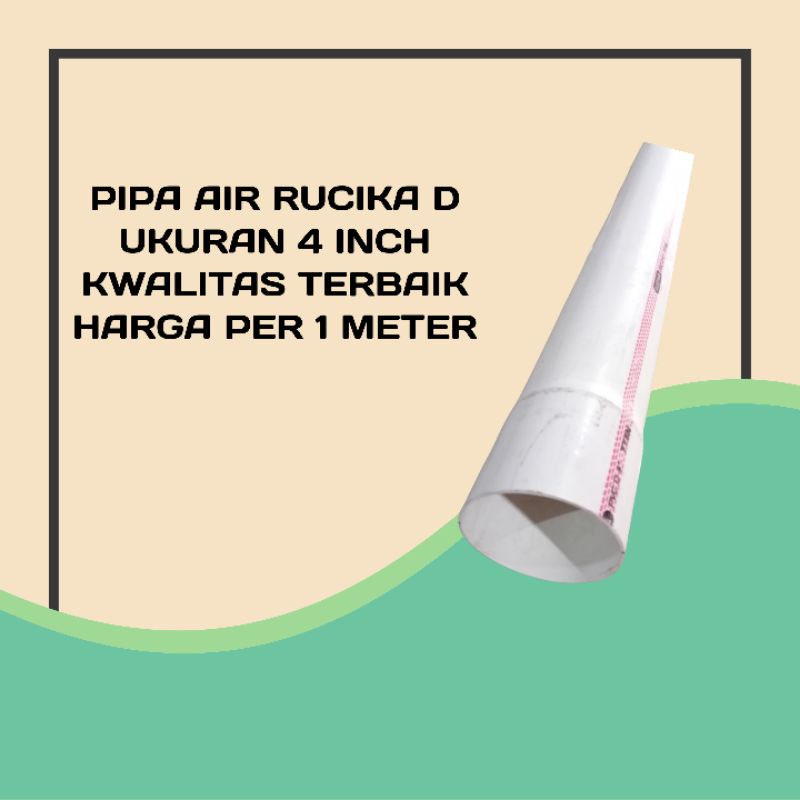 Jual RUCIKA PIPA PVC D 4" PIPA PARALON PRALON 4 INCH / PIPA AIR RUCIKA ...
