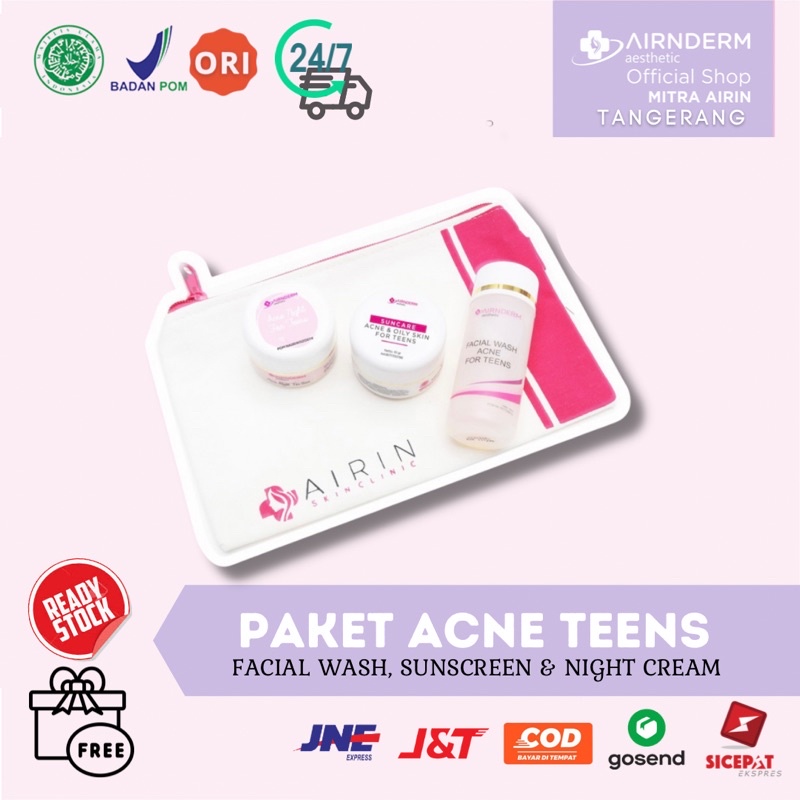 Jual AIRINBEAUTYCARE PAKET AIRIN ACNE FOR TEENS AIRNDERM (FREE POUCH ...
