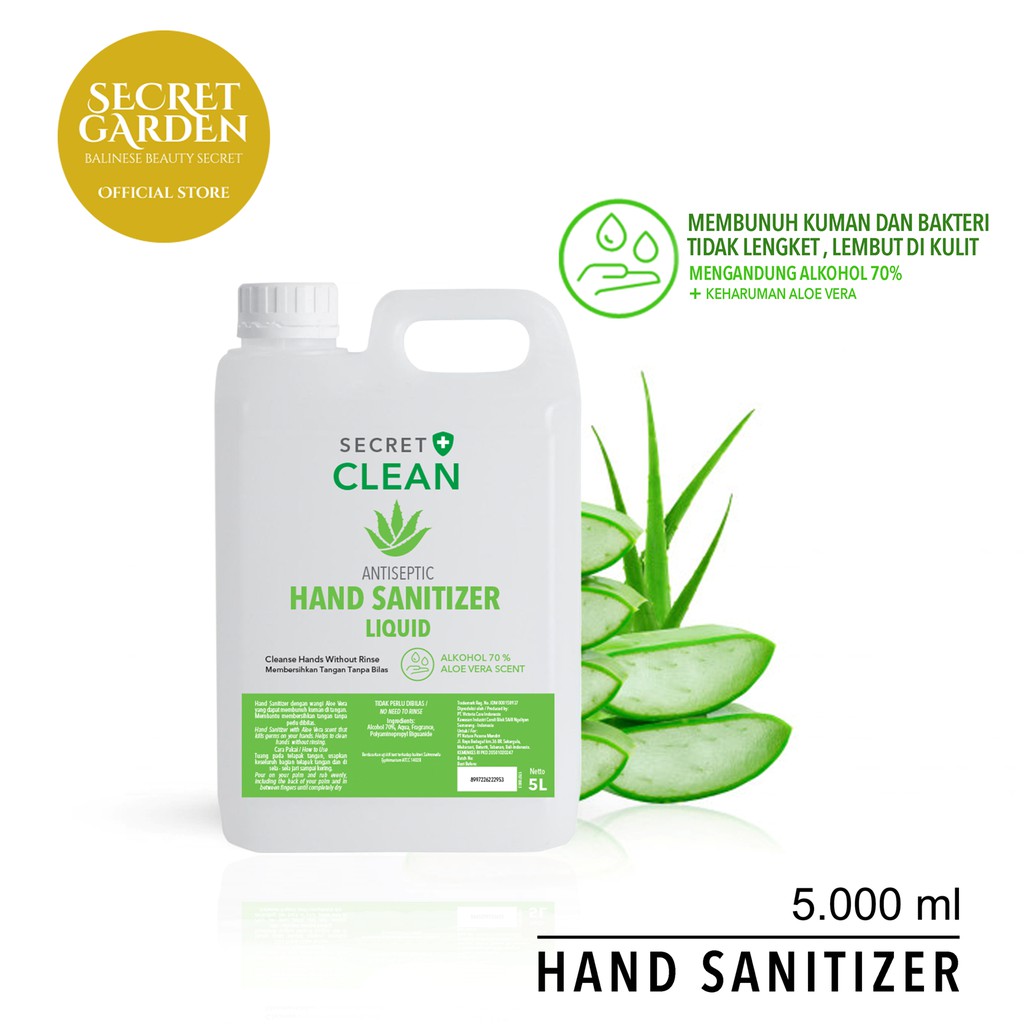 Secret Clean Antiseptic Hand Sanitizer Liquid 5L | Shopee Indonesia