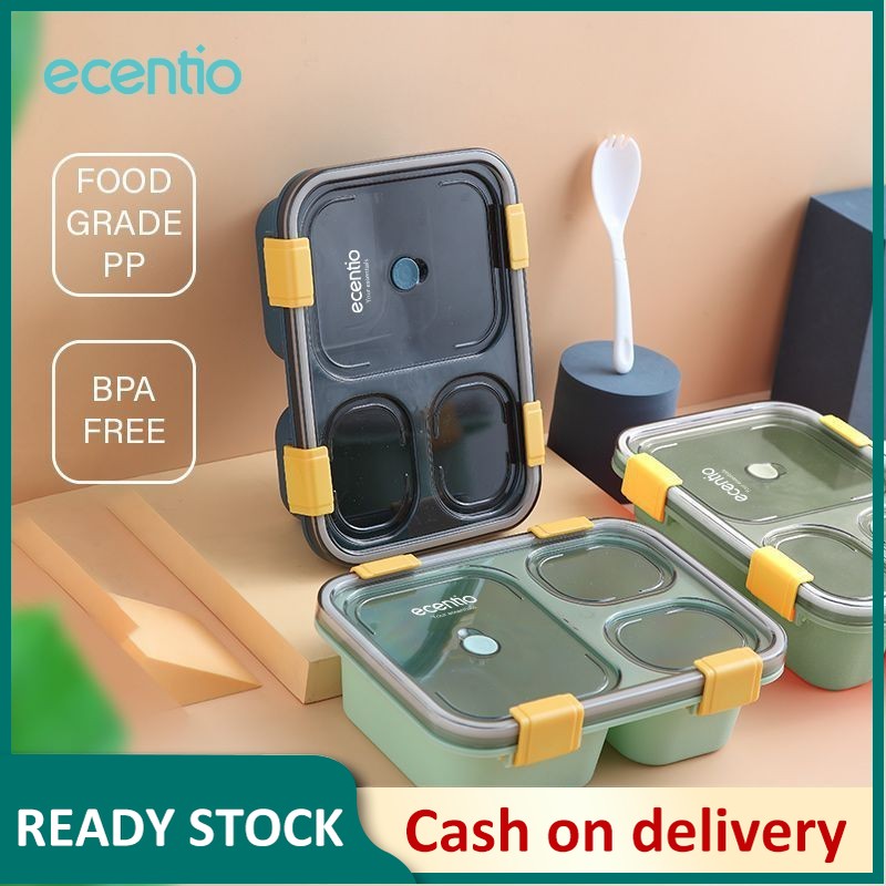Kotak bento Ecentio 3 Grid lunch box, disegel dengan kotak sup dan ... Kotak bento Ecentio 3 Grid lunch box, disegel dengan kotak sup dan ...