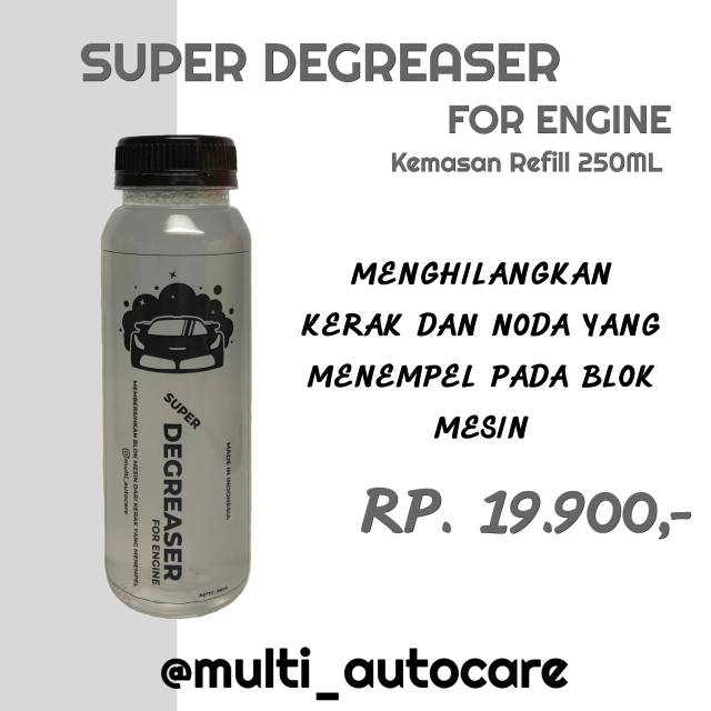 Jual Super Degreaser For Engine Multi Auto Care Kemasan Refill 250 ml | Shopee Indonesia