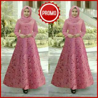 Jual Gamis Brokat Pesta Mewah Gaun Wanita Kondangan Remaja Tile Premium Cantik Modern Kekinian ...