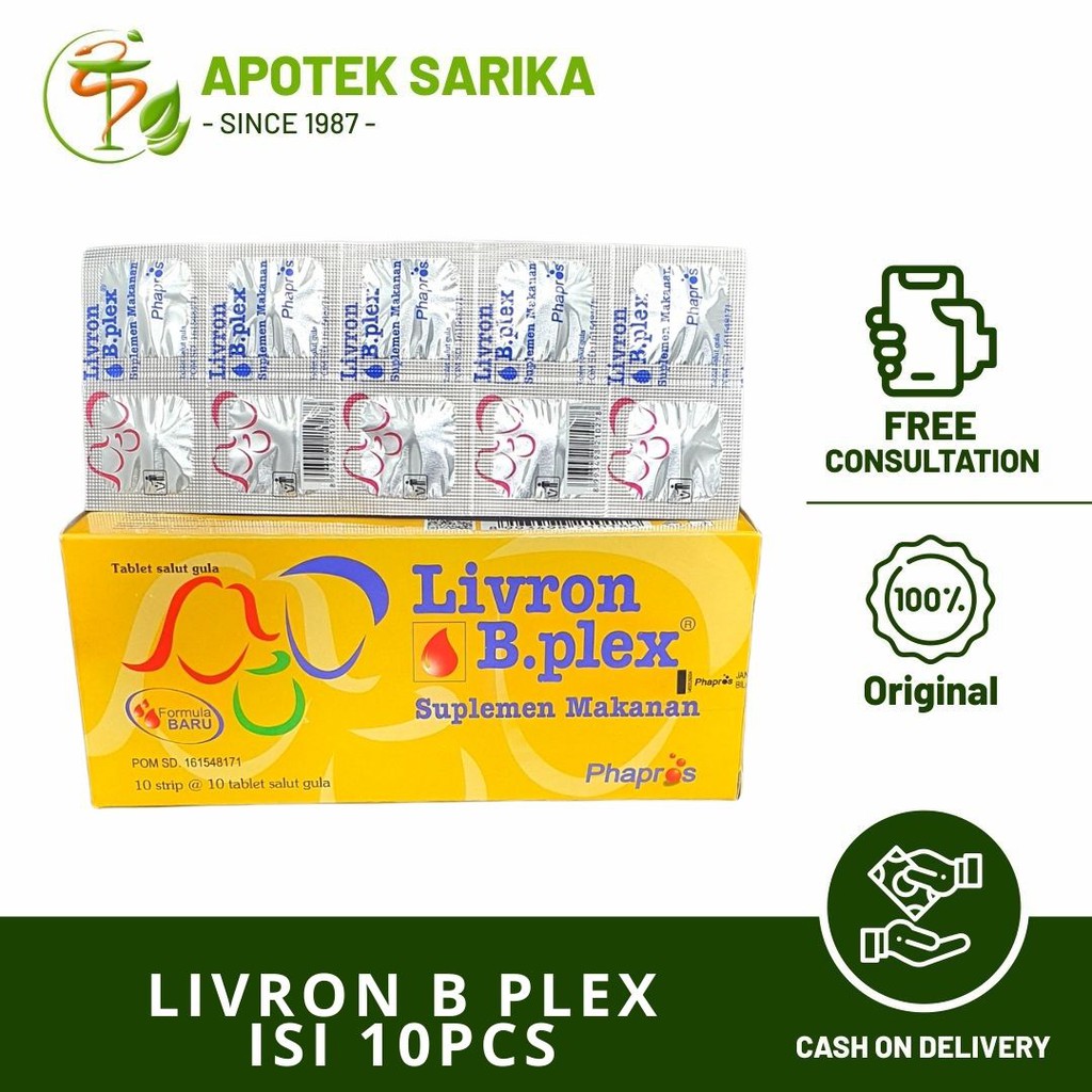 Jual Livron B plex 1 strip 10pcs (multivitamin menjaga daya tahan tubuh ...