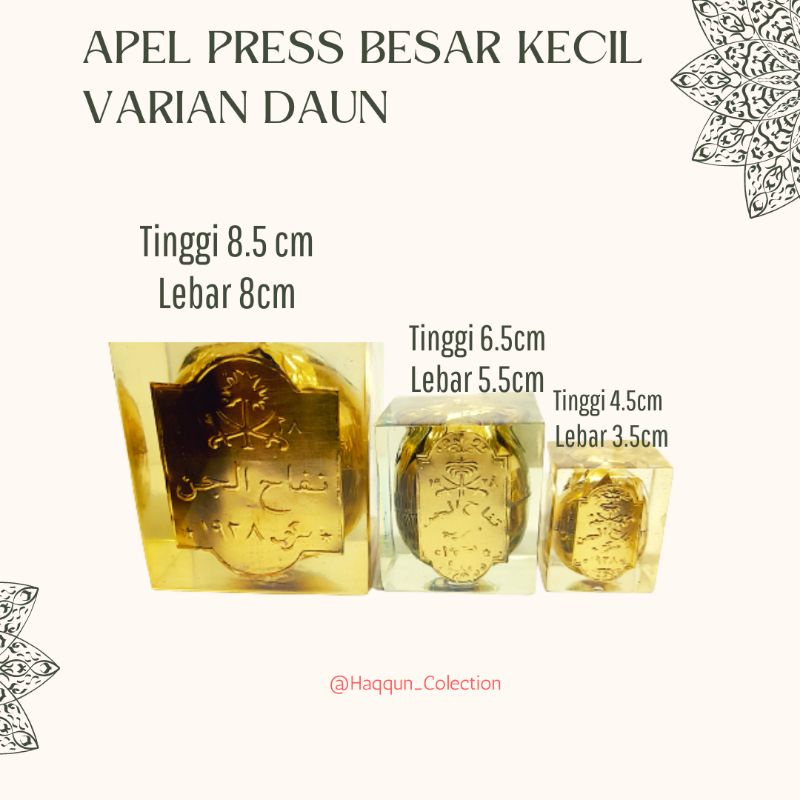 Jual Apel Jin Pres Besar Kecil Dan Sedang Daun Emas Varian Daun 5 7 9 11 13 Kualitas Terjamin ...