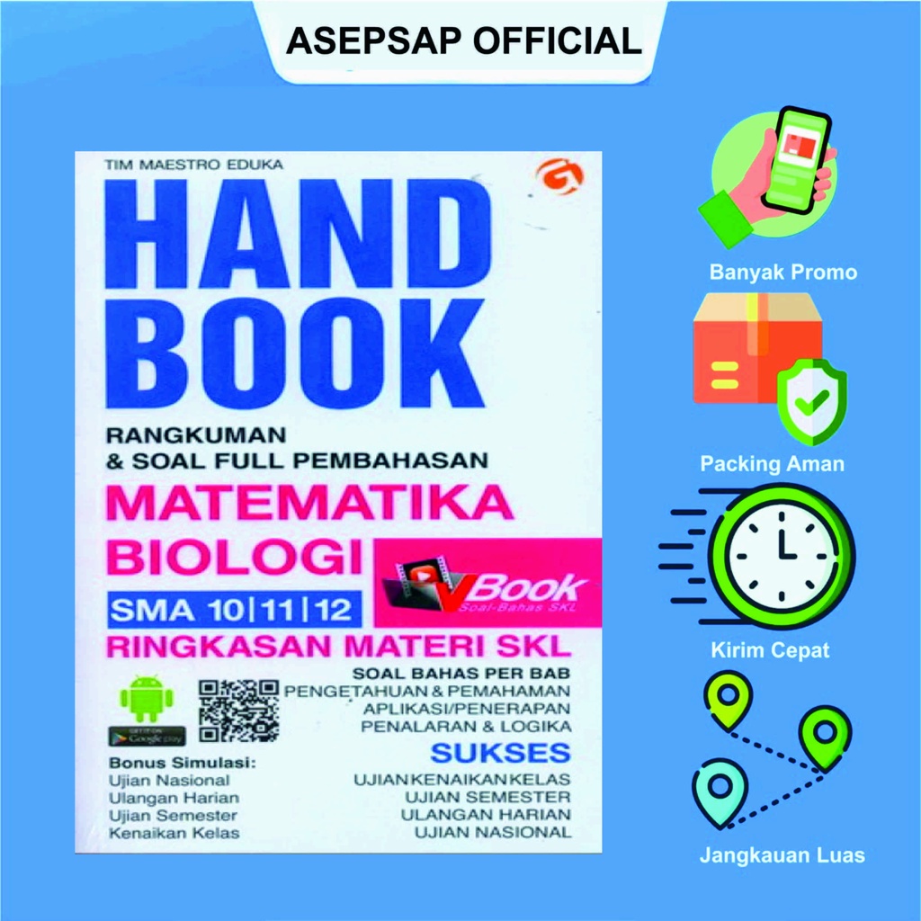 Jual Buku Pelajaran SMA Handbook Rangkuman & Soal Pembahasan Matematika ...
