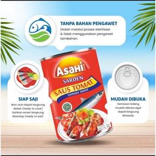 Jual Sarden Asahi Saus Tomat 155 gr Ikan Kaleng Praktis Olahan Ikan ...