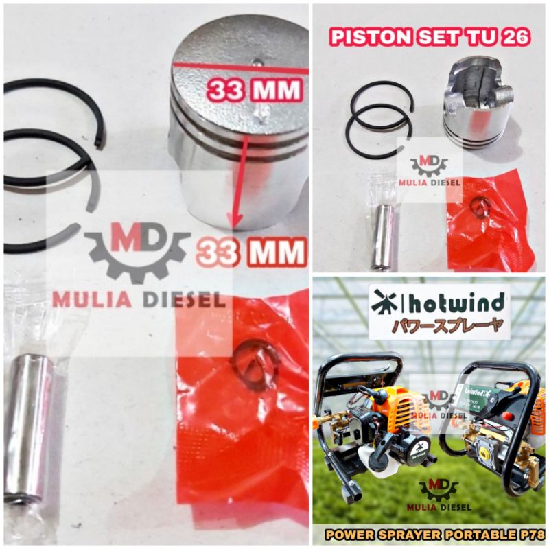 Jual Piston Seher TU26 TU 26 Canting Set Ring Piston Mesin Semprot hama ...
